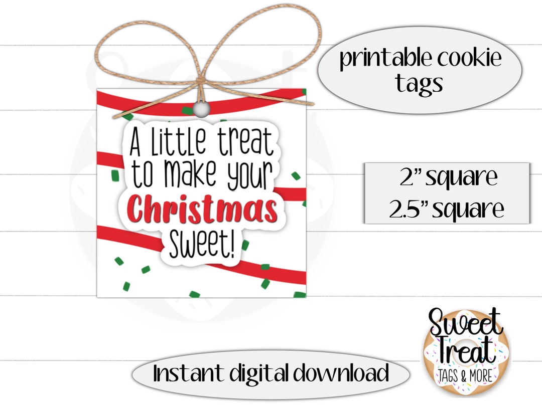 Printable Christmas Cookie Tag Set - A Little Treat to Make Your ...