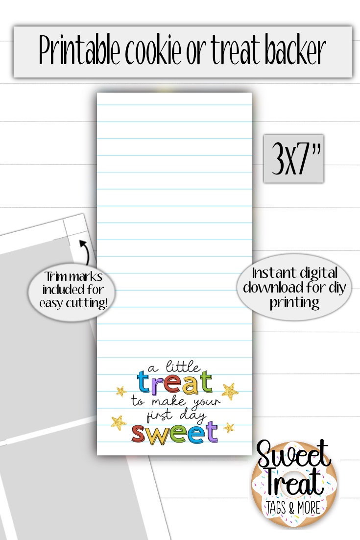 Printable Back to School Treat Card 3x7 Treat to Make the First Day ...