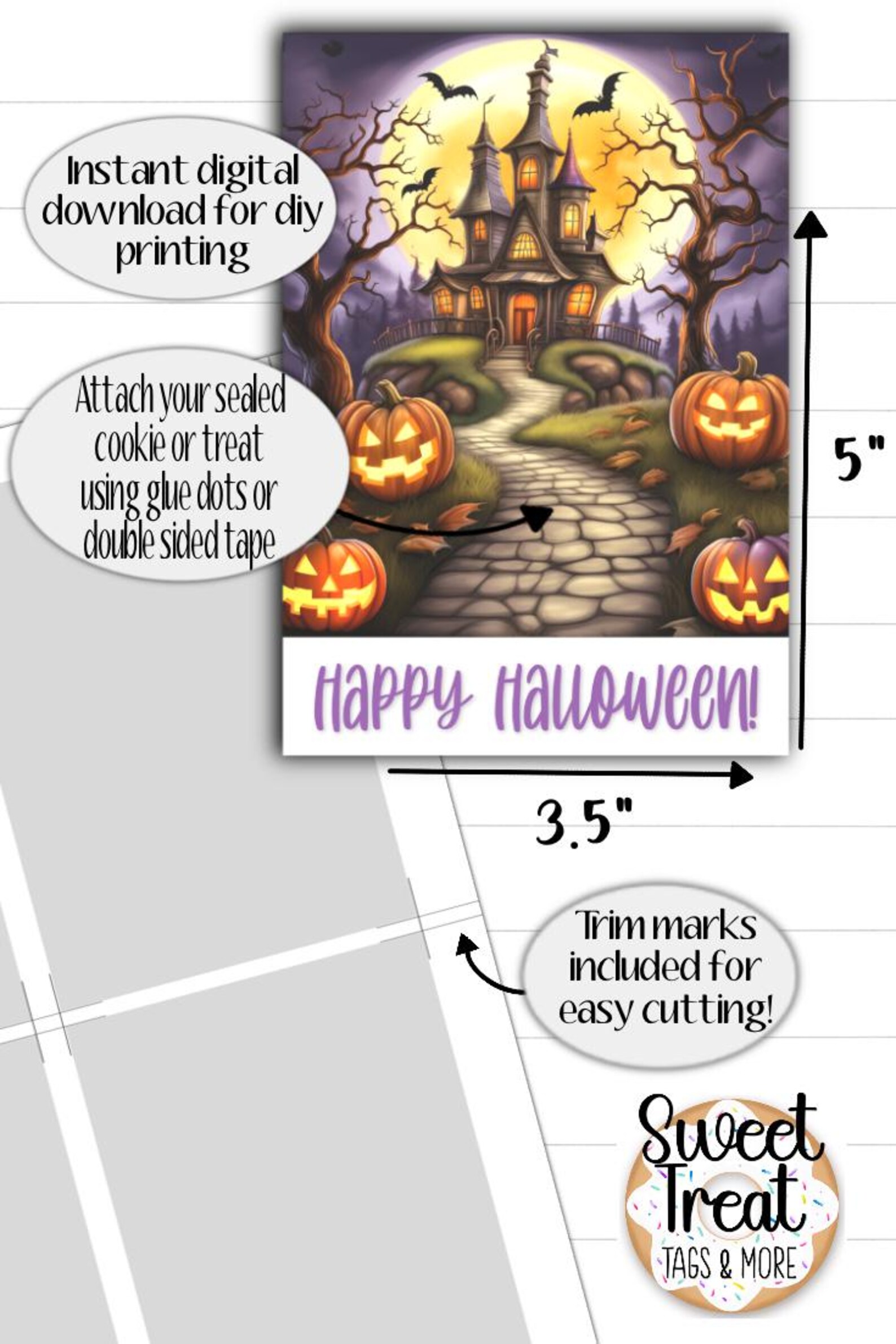 Printable Halloween Cookie Card Happy Halloween Cookie Card Halloween ...