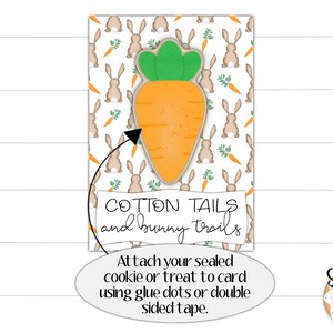 Printable Easter Cookie Card - Happy Easter - 3.5x5" Cotton Tails and ...