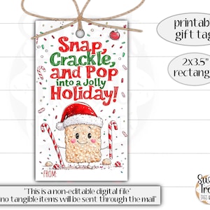 Christmas Tag - Christmas Treat Tag - Christmas Rice Krispie Treat Tag ...