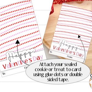 Printable Valentines Day Cookie Card Happy Valentine's Day 3.5x5 Red ...