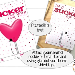 Printable Valentines Day Cookie Card Happy Valentine's Day 3.5x5 I'm a ...