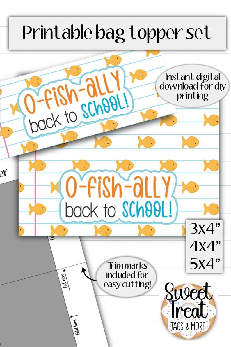 Printable Back to School Cookie Toppers - Goldfish Cracker Favors ...
