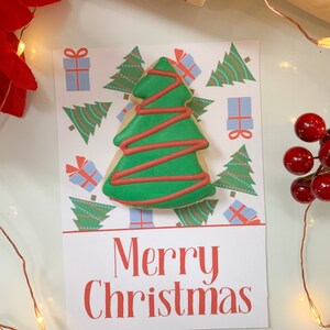 Printable Christmas Cookie Card Merry Christmas Blue Gift Boxes and ...