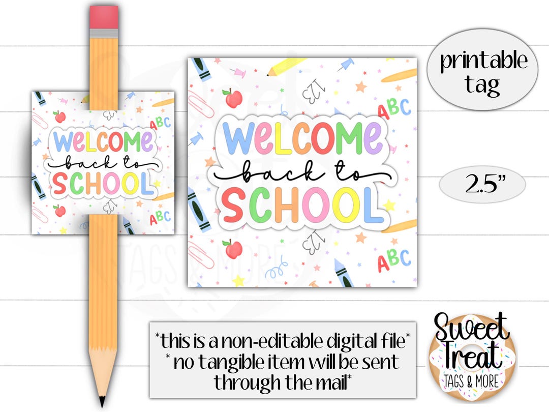 Printable Back to School Pencil Tag - Back to School Pencil Tag - Back ...