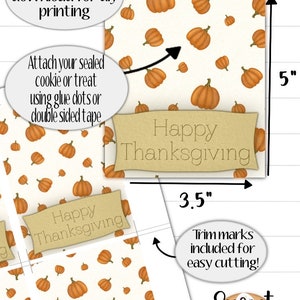 Printable Thanksgiving Cookie Card Happy Thanksgiving - Etsy