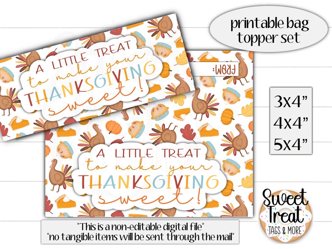 Printable Thanksgiving Cookie Topper - Thanksgiving Topper ...