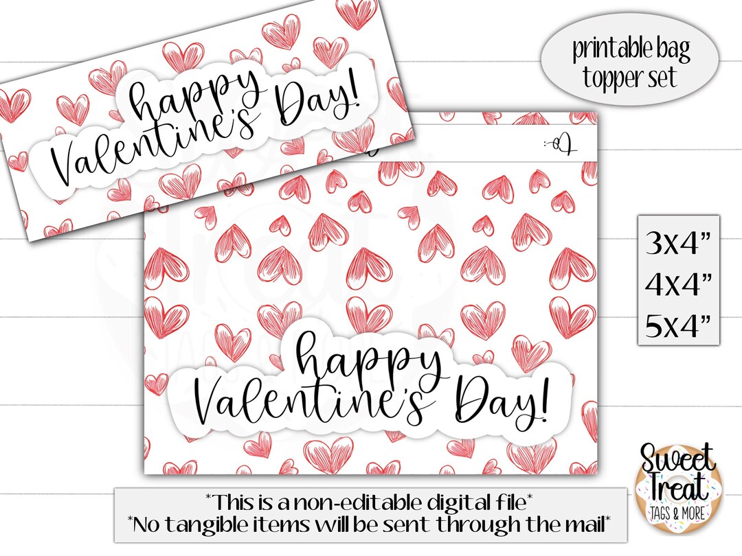 Printable Valentine's Day Cookie Topper Valentine's Day Toppers ...