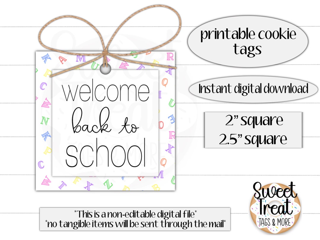 Printable Back to School Gift Tag - 2"-2.5" Welcome Back to School Gift ...