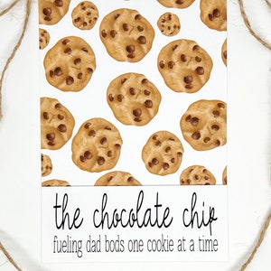 Printable Father's Day Cookie Card - Chocolate Chip Card - 3.5x5" - Dad ...
