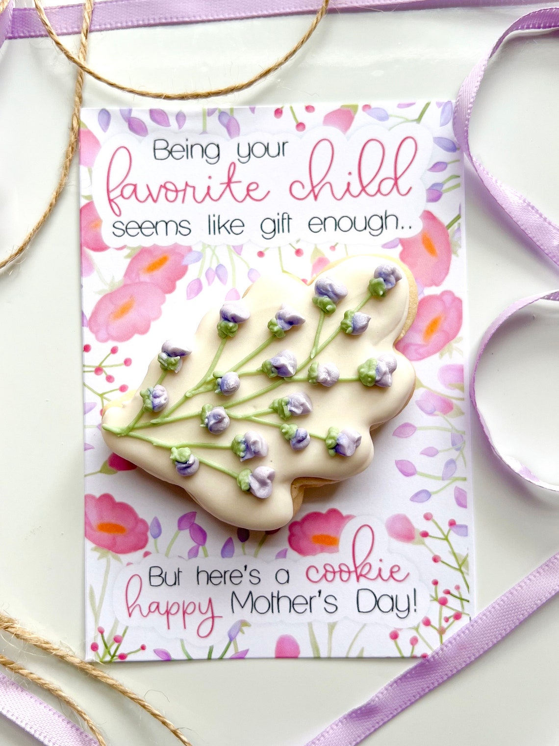 Printable Mother's Day Cookie Card - Happy Mothers Day - 3.5x5 ...