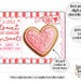 Printable Valentine’s Day Cookie Card - 3.5x5 Valentine Favor Tag for ...