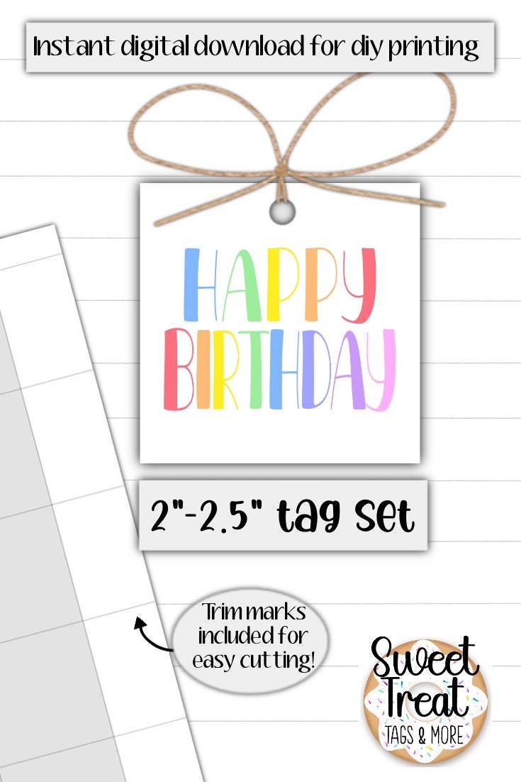 Printable Birthday Gift Tags Happy Birthday Gift Tag 2 2.5 Birthday ...