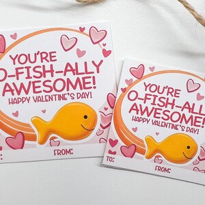 Printable Valentine's Day Goldfish Tag - Valentine's Day Class Tags ...