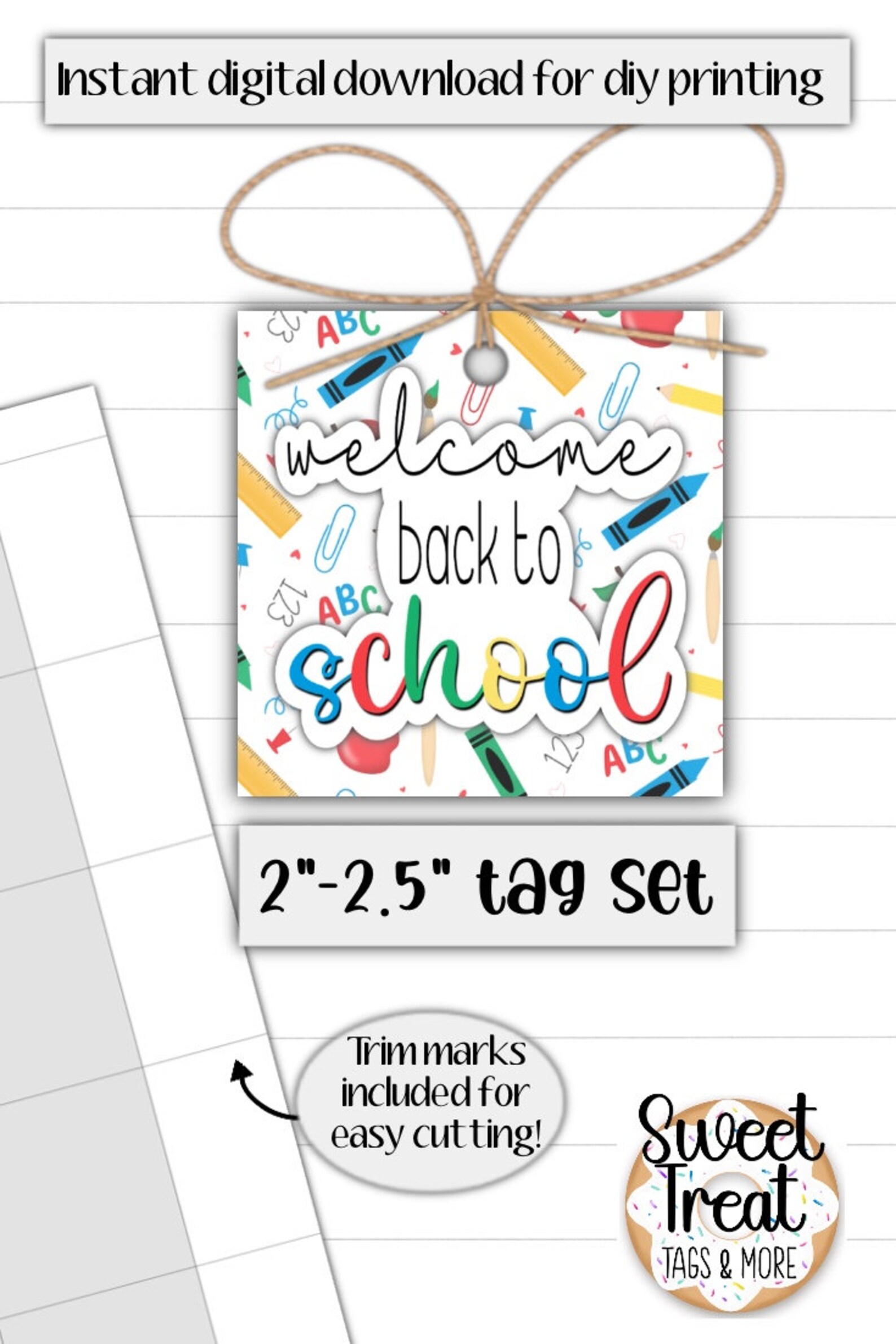 Printable Back to School Gift Tag Welcome Back to School crayon Pencil ...