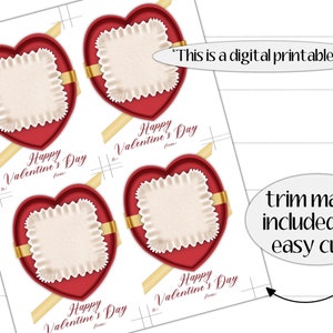 Printable Valentines Day Cookie Card - Happy Valentine's Day - 3.5x5 ...