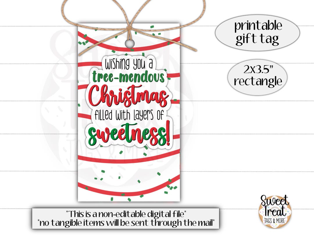 Christmas Tree Cake Tag - Christmas Gift Tag - Christmas Tree Cakes ...