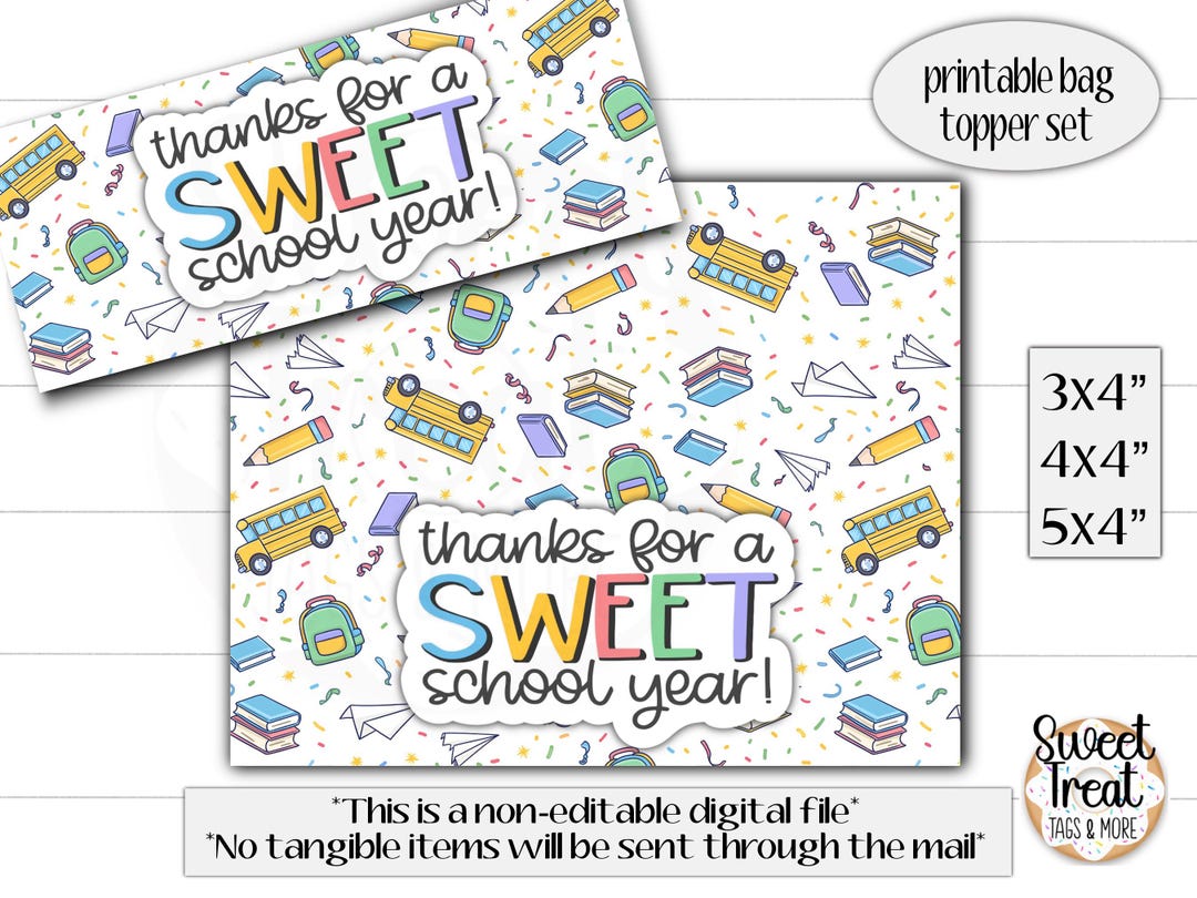 Printable Teacher Appreciation Cookie Toppers - Teacher Bag Toppers ...