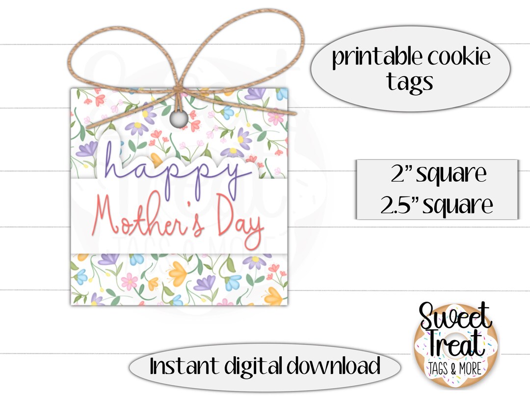 Printable Mother's Day Gift Tag - Happy Mother's Day Gift Tag 2" - 2.5 ...
