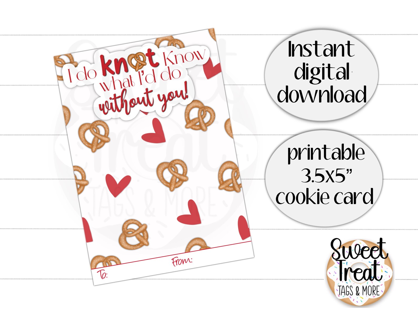 Printable Valentines Day Cookie Card -do Knot Know What I'd Do Without ...