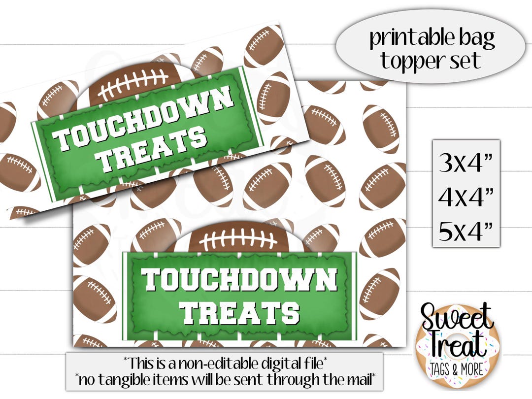 Printable Football Topper Set - Football Cookie Topper Set - Fall ...
