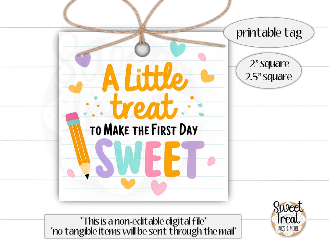 Printable Back to School Tag - a Little Treat to Make Your First Day ...