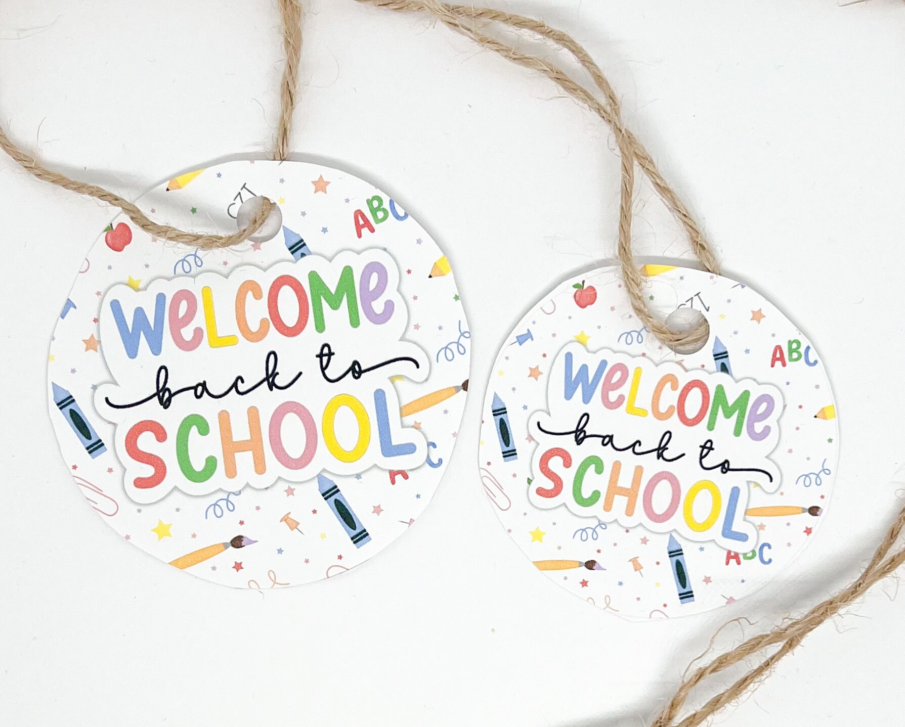 Printable Round Back to School Cookie Tag Set - Round 2"-2.5"- Welcome ...
