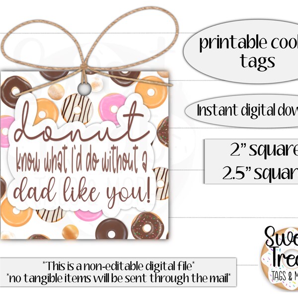 Fathers Day Donut Printable - Etsy