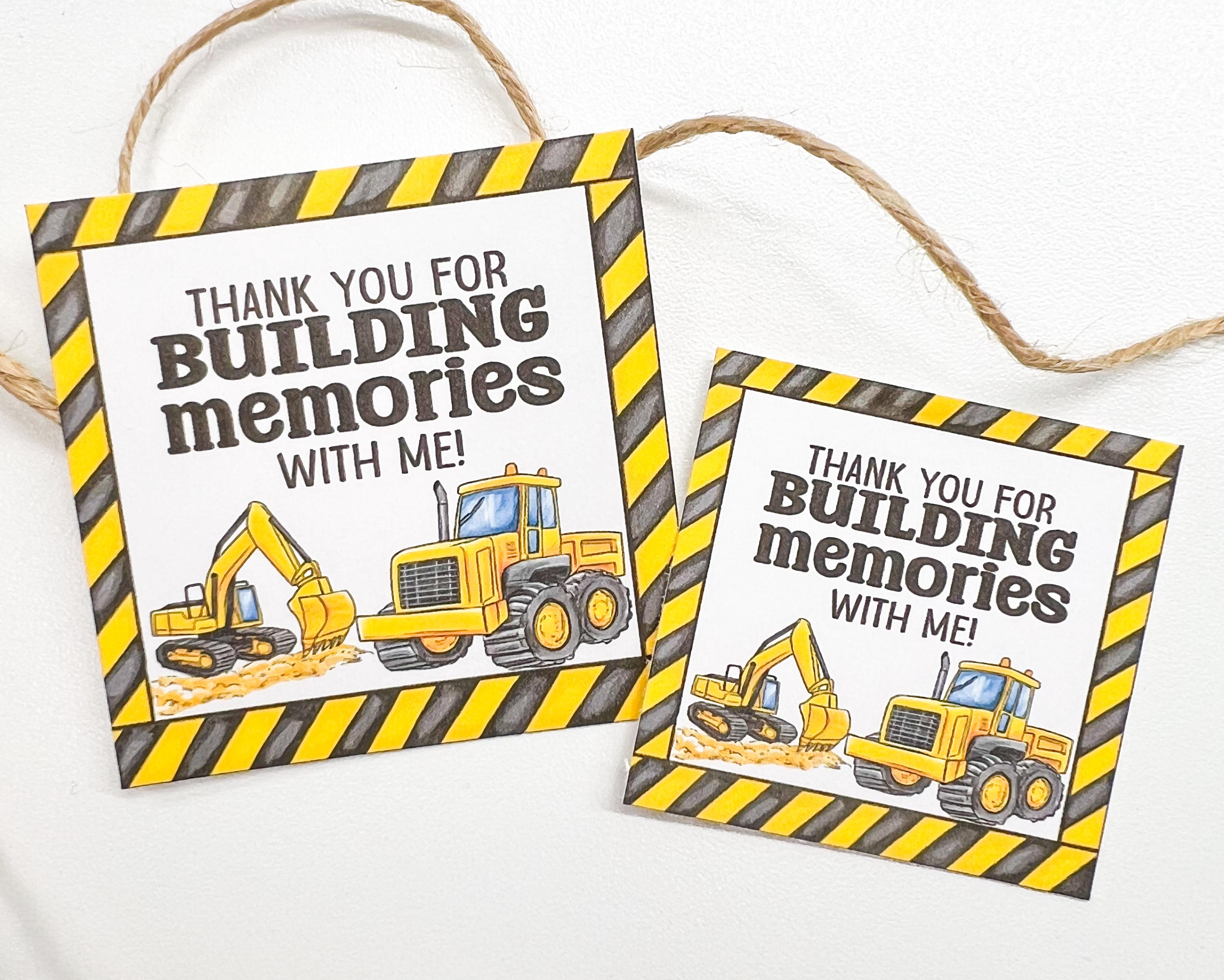 Construction Truck Favor Tag - Kids Construction Party Tags ...