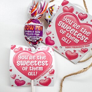 Printable Valentine's Day Lollipop Tag - Valentine's Day Class Gifts ...