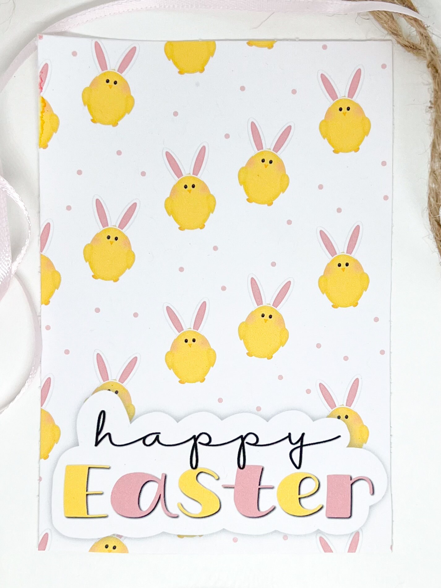 Printable Easter Cookie Card Happy Easter 3.5x5 Chick With Bunny Ears ...