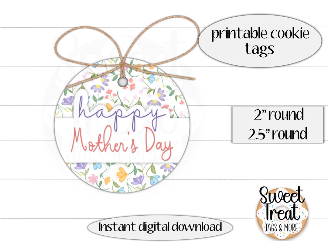 Printable Mother's Day Gift Tag - Happy Mother's Day Round Gift Tag 2 ...