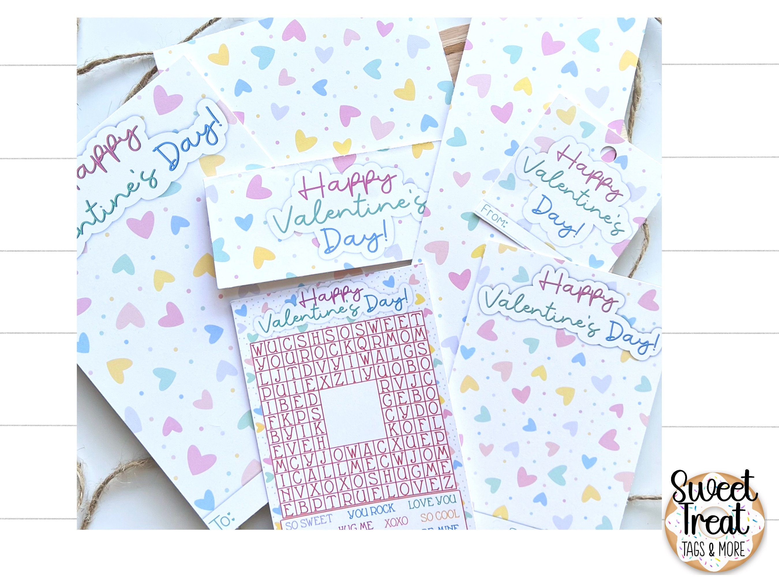 Printable Valentines Day Cookie Card 5x7 Happy Valentine's Day 5x7 ...