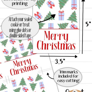 Printable Christmas Cookie Card Merry Christmas Blue Gift Boxes and ...