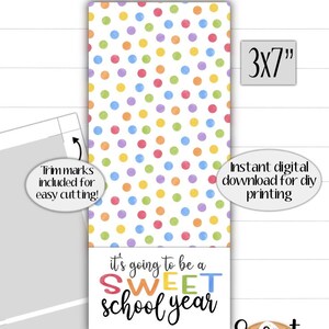 Printable Back to School Treat Card - 3x7 - It's Going to Be a Sweet ...