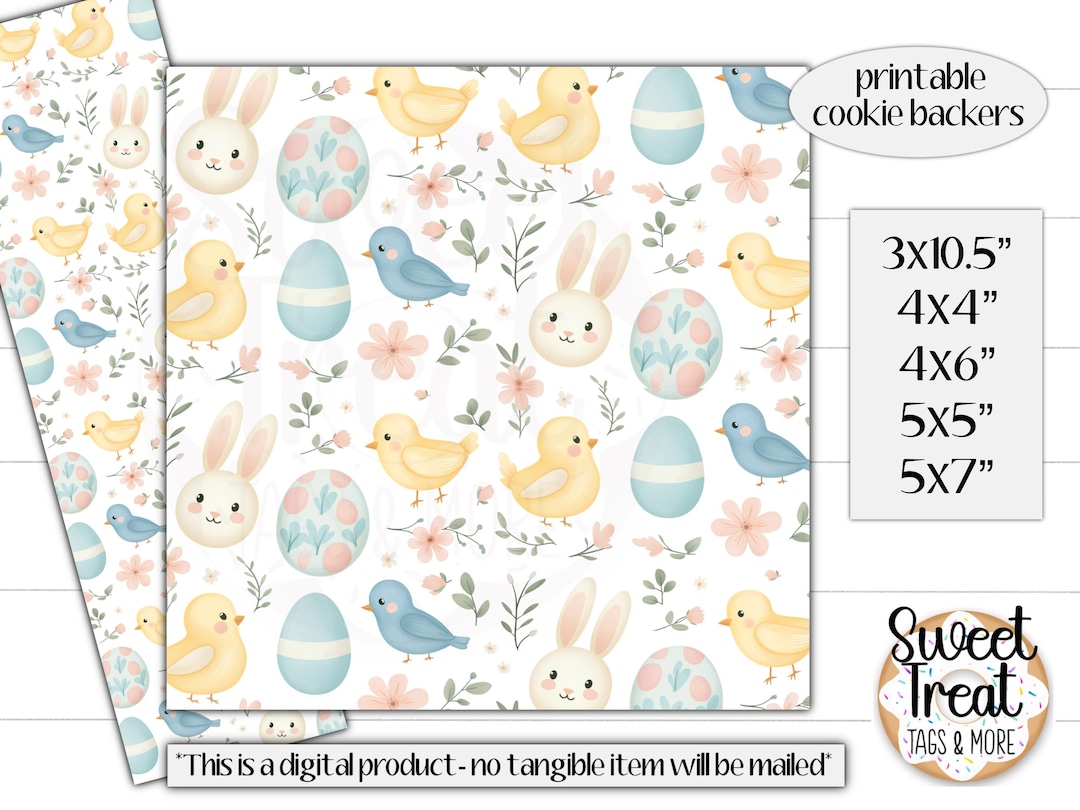 Printable Easter Cookie Backer Set - Treat Backers - Easter Cookie ...