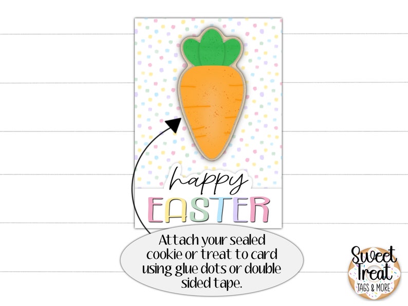 Printable Easter Cookie Card - Happy Easter - 3.5x5" Pastel Confetti ...