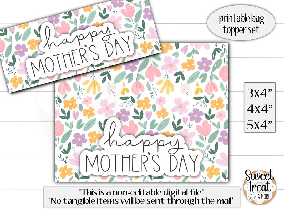 Printable Mother’s Day Treat Bag Toppers - Mother's Day Cookie ...