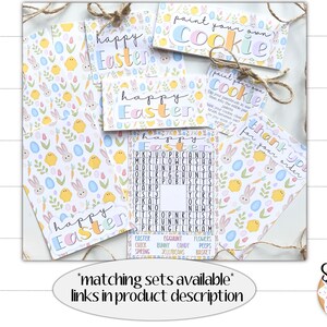 Printable Easter Cookie Card - Happy Easter - 3.5x5" Bunny, Egg, Carrot ...
