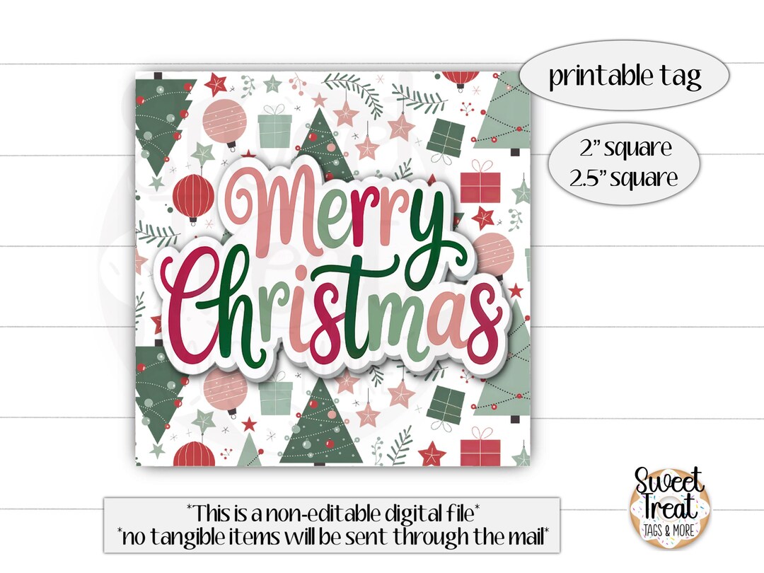 Printable Christmas Favor Tags - Christmas Cookie Tag - Christmas Treat ...