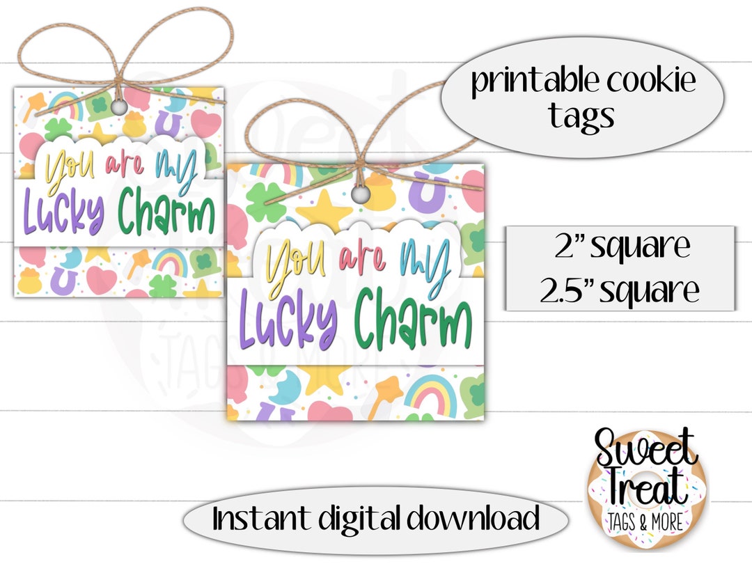Printable St. Patrick's Day Cookie Tag - Lucky Charm Cookie Tag - St ...