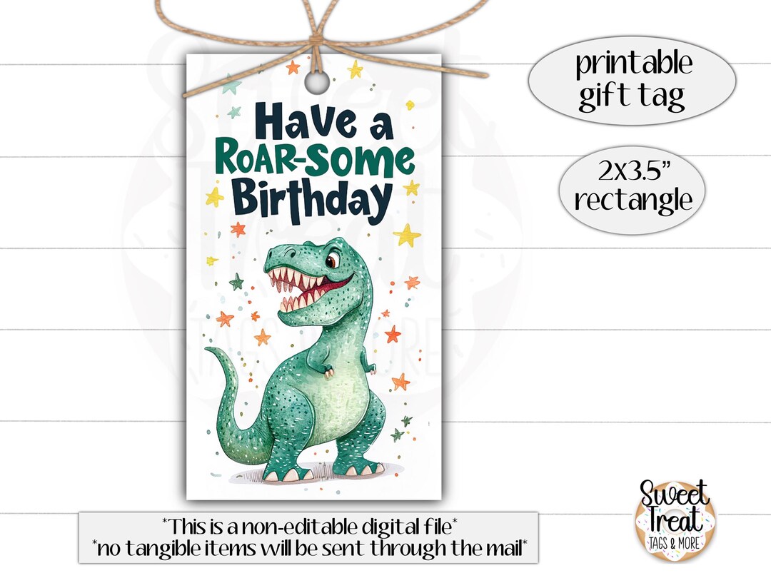Printable Birthday Gift Tag - Kids Birthday Gift Tag - Kids Birthday ...