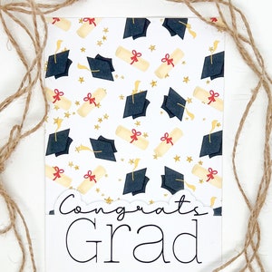 Printable Graduation Cookie Card - Congrats Grad -3.5x5 ...