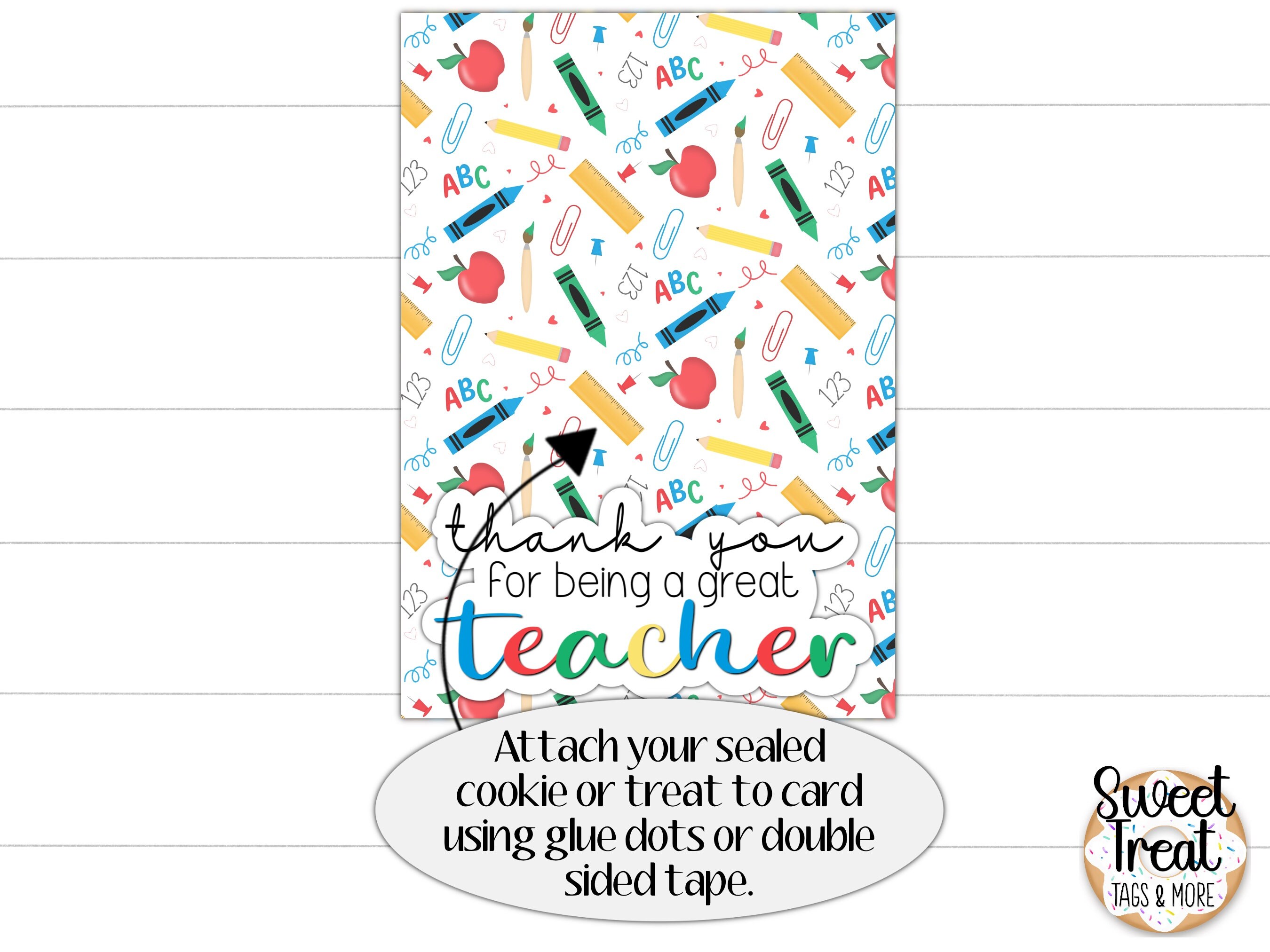 Printable Teacher Appreciation Cookie Card Thank You for Being a Great ...