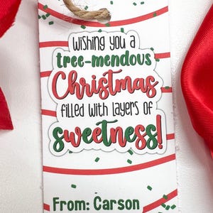 Christmas Tree Cake Tag Editable Canva Holiday Tag Christmas Tree Cakes ...