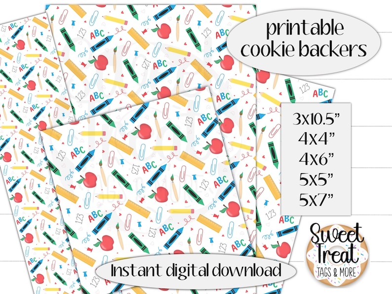 Printable Teacher Appreciation Cookie Backers - Back to School Box ...