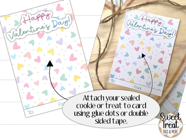 Printable Valentines Day Cookie Card - Happy Valentine's Day! - 3.5x5 ...