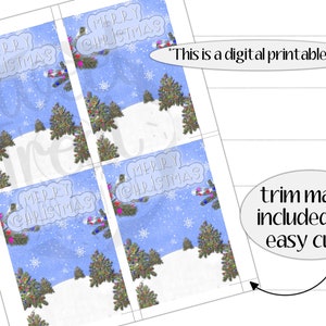 Printable Christmas Cookie Card -merry Christmas - 3.5x5" Christmas ...