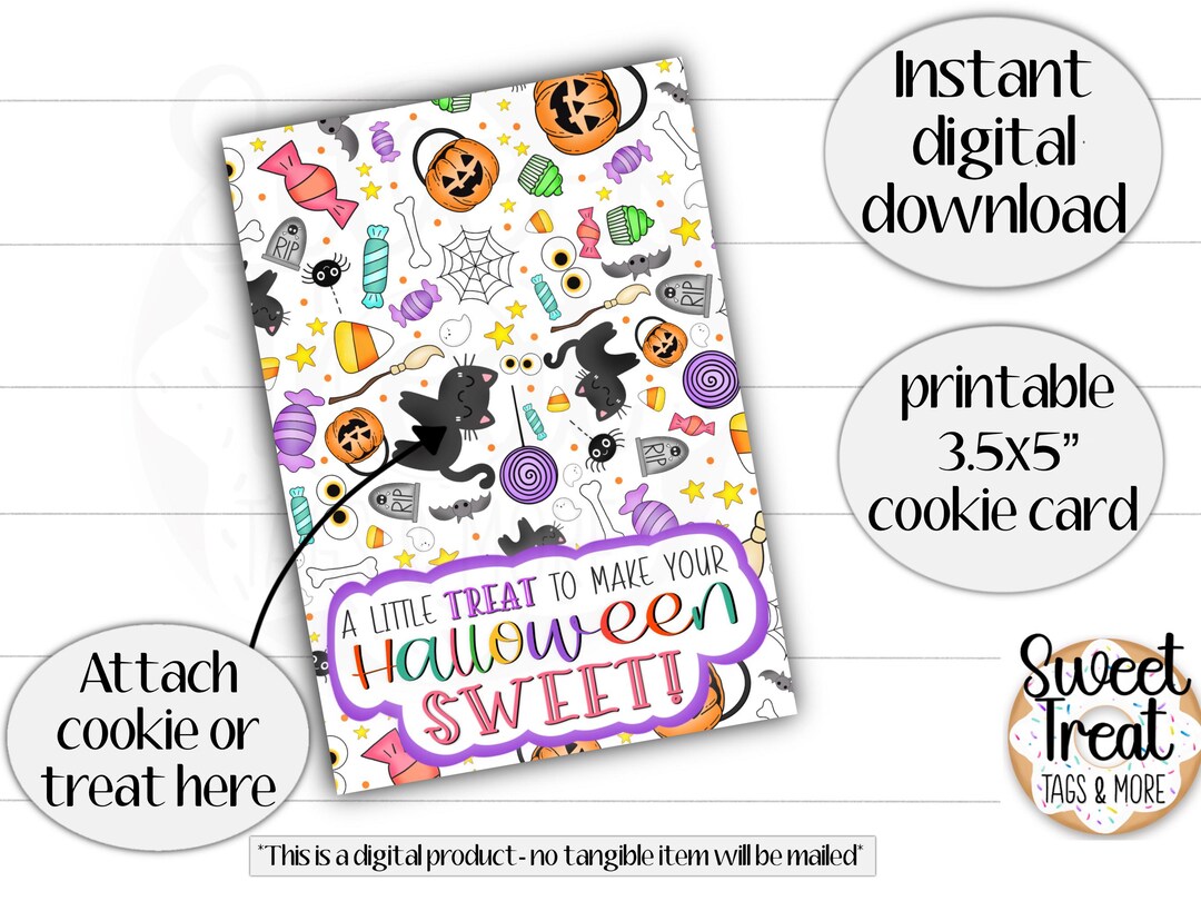 Printable Halloween Cookie Card - a Little Treat to Make Your Halloween ...